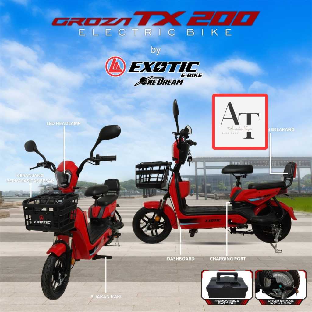 Jual Sepeda Listrik Exotic Groza TX200 Ebike (48V/12Ah) 500W | Shopee ...