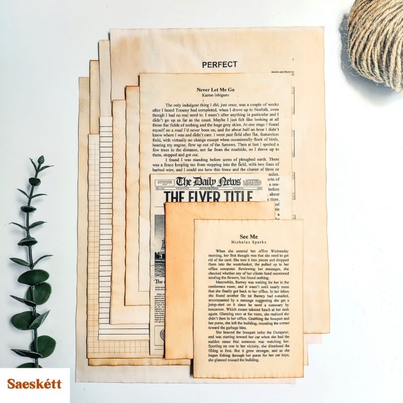 Jual Kertas Vintage Coffee Tea Dyed Old Paper for Journal Scrapbook ...