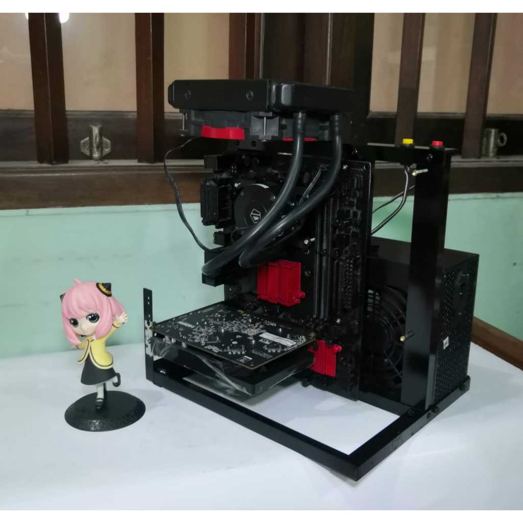 Jual Casing CPU mATX / ITX Vertical Open Air Case Komputer Aluminium ...