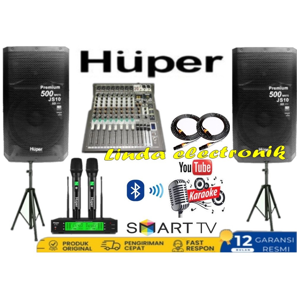 Jual paket sound system huper js10 15 inch mixer 8 channel original ...