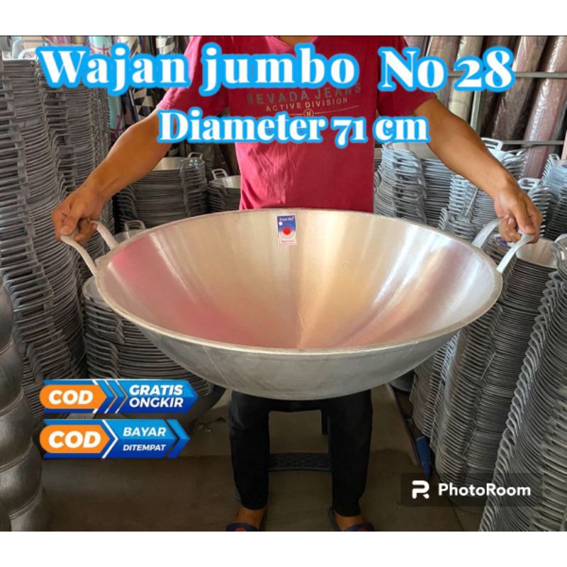 Jual wajan kuali jumbo ceper No 28 katel kancah besar alumunium cor ...