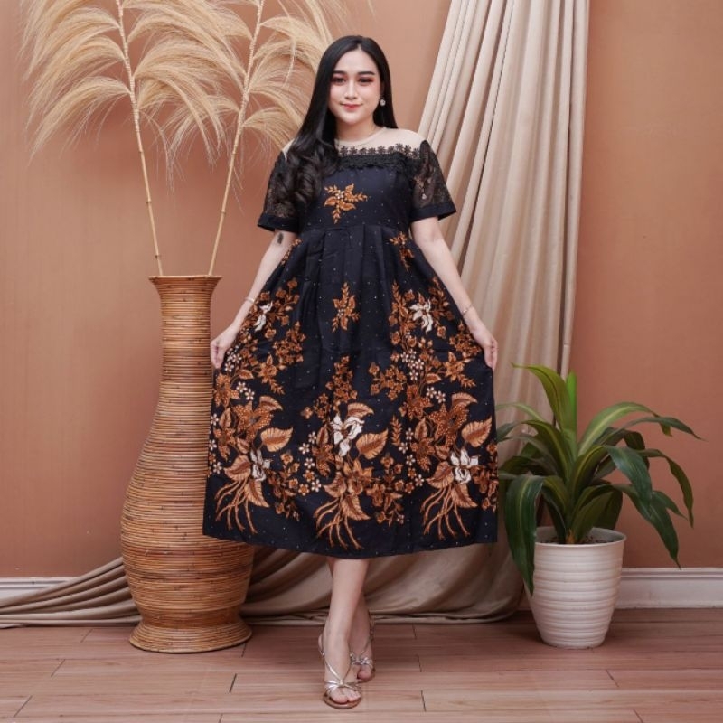 Jual DRESS BATIK PESTA DRESS BATIK NON MUSLIM DRESS BATIK ACARA RESMI ...