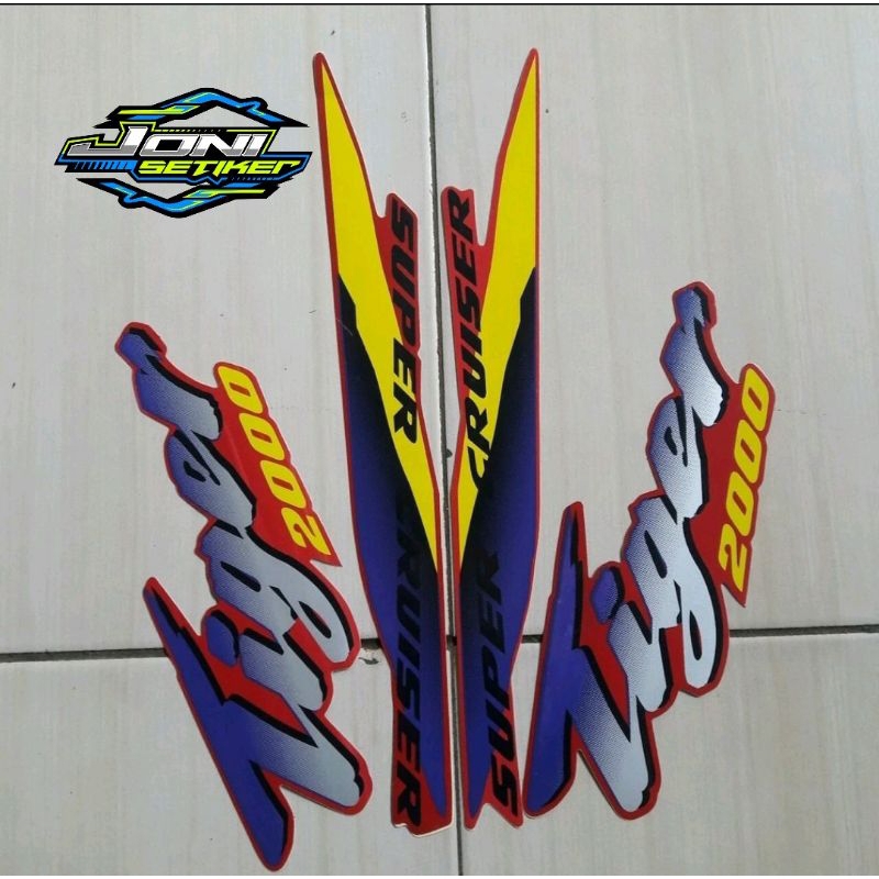 Jual sticker striping motor Honda Tiger 2000 merah | Shopee Indonesia