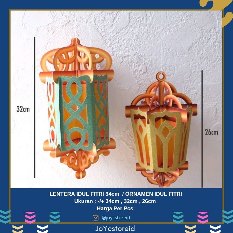 Jual Hiasan Gantung Lentera Idul Fitri 3D | Garland Idul Fitri ...