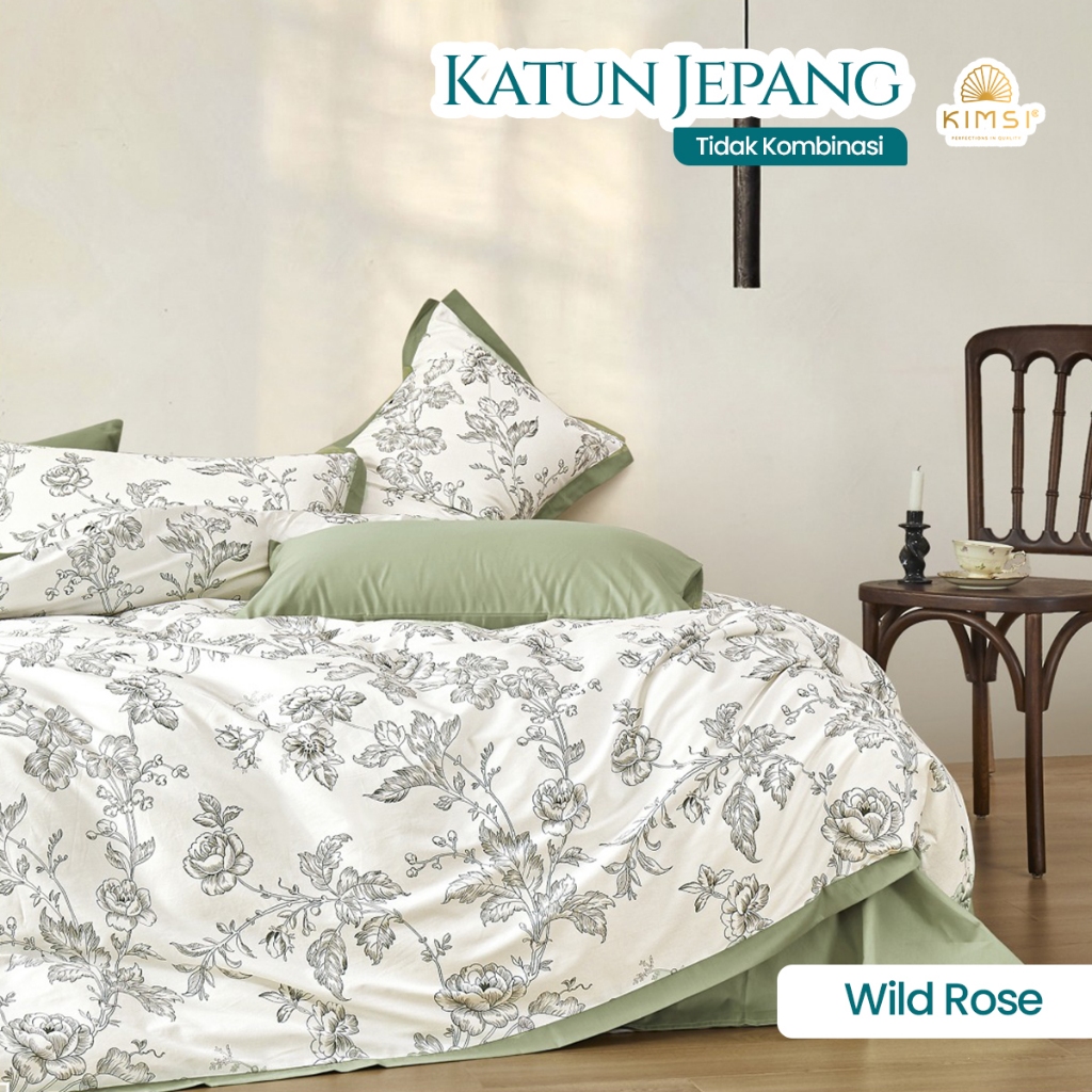 Jual Bedcover Set Katun Jepang Original Motif Bunga Kotak Abstrak Polos ...