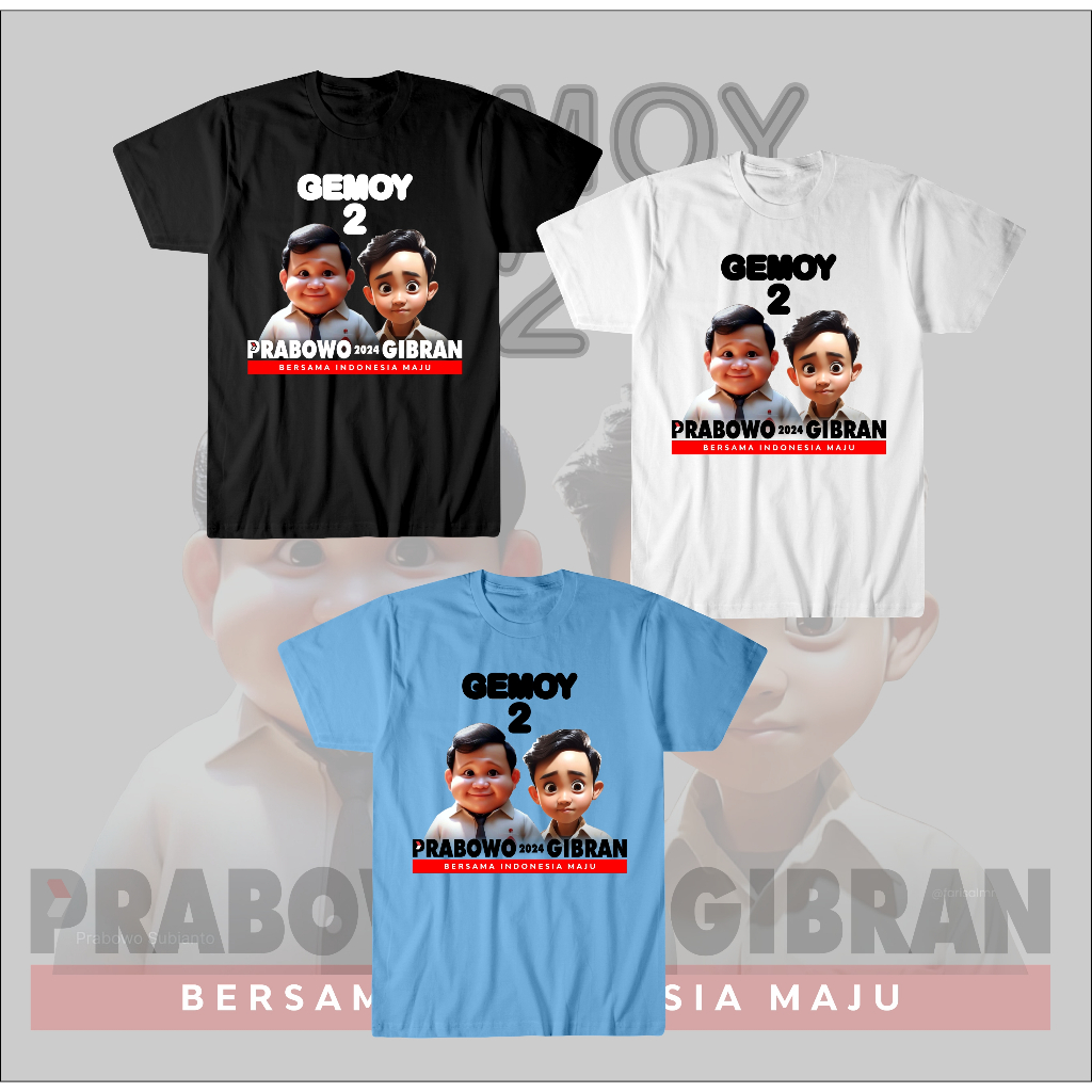 Jual Kaos Prabowo Gibran Gemoy Bermasa Indonesia Maju / Kaos Capres cawapres presiden indonesia ...