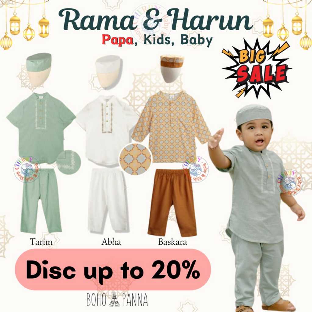 Jual AMBYAR Bohopanna Couple Rama Harun Papa dan Anak 0-10 Tahun Noah / Ibrahim Setelan Koko ...