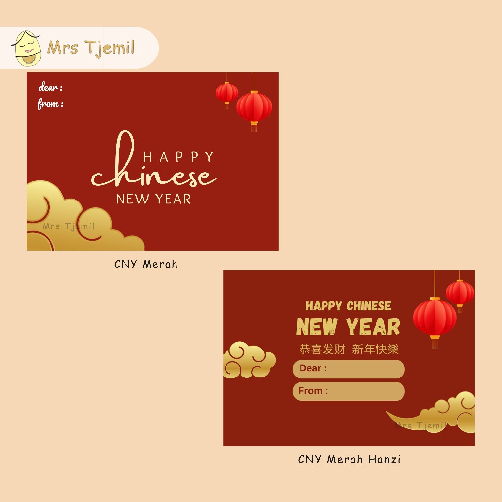 Jual Sticker & Kartu Ucapan IMLEK 7x10 cm Ada Tulisan Selamat Tahun ...