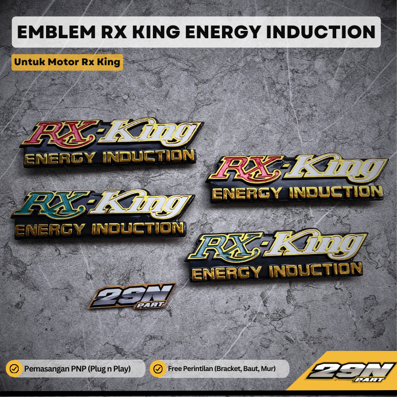 Jual Emblem RX King tulisan timbul tutup dop aki ENERGI INDUCTION ...