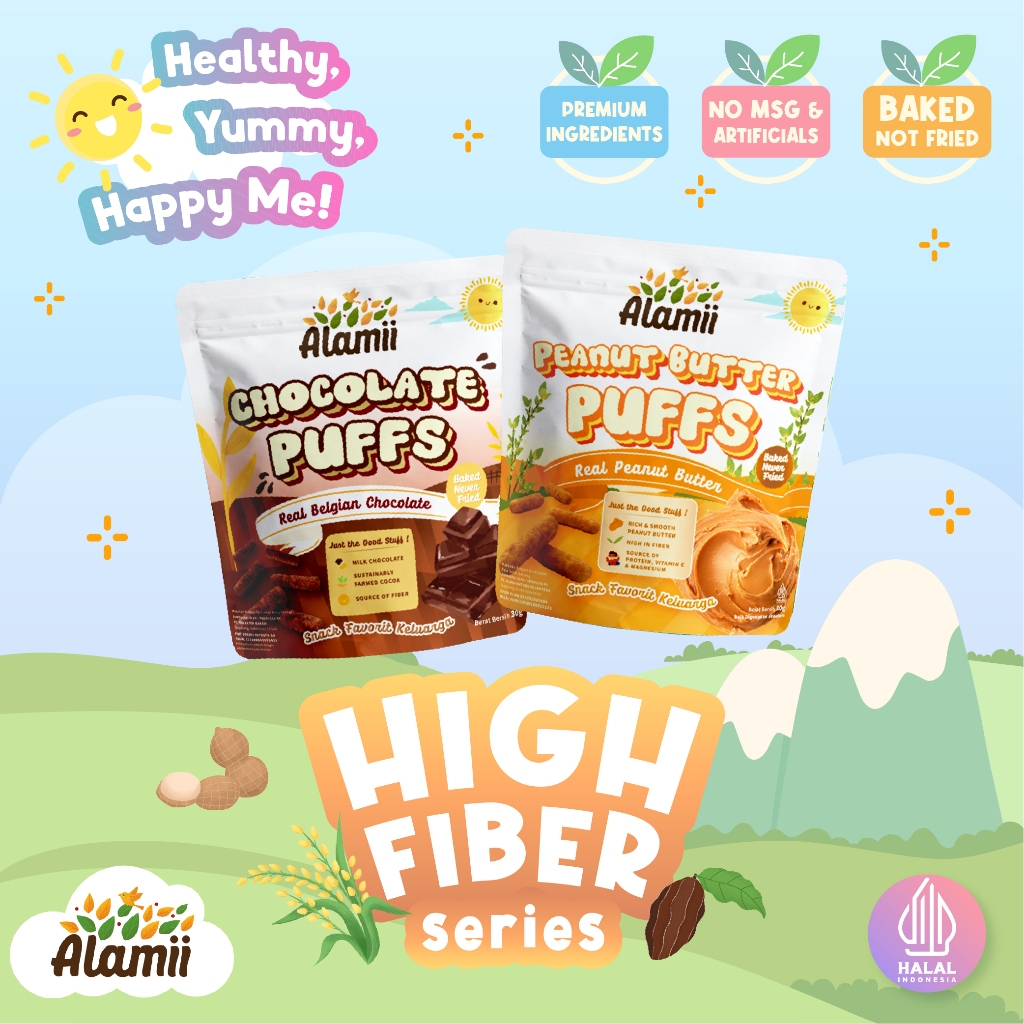 Jual Alamii Puffs Fiber Series - Bundle isi 2 x 25g / Chocolate ...