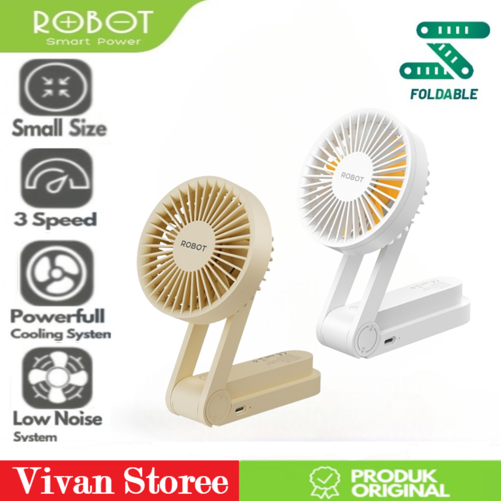 Jual ROBOT Mini Fan Portable RT-BF22 Kipas Angin Mini Foldable 1200mAh ...