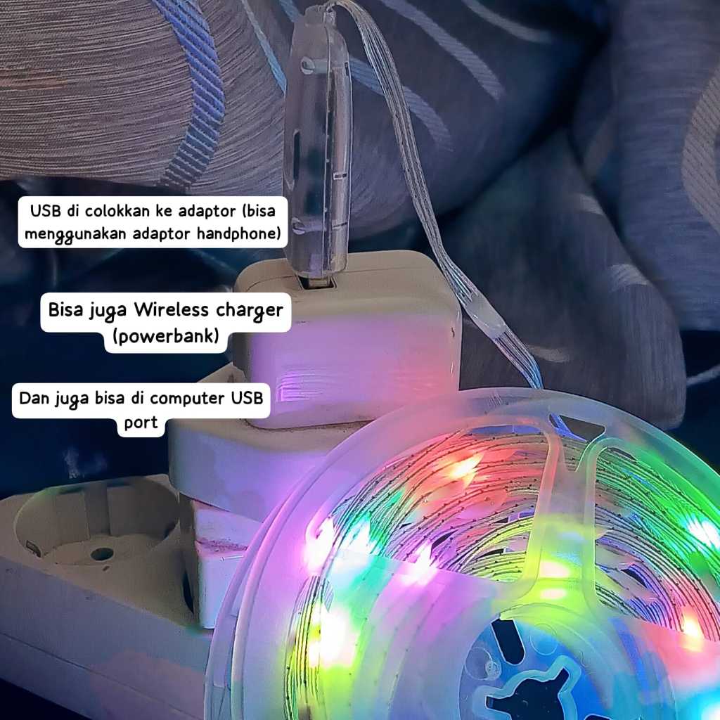 Jual Lampu hias Fairy Light String 10 Meter 100 LED USB 5V IP67 RGB ...