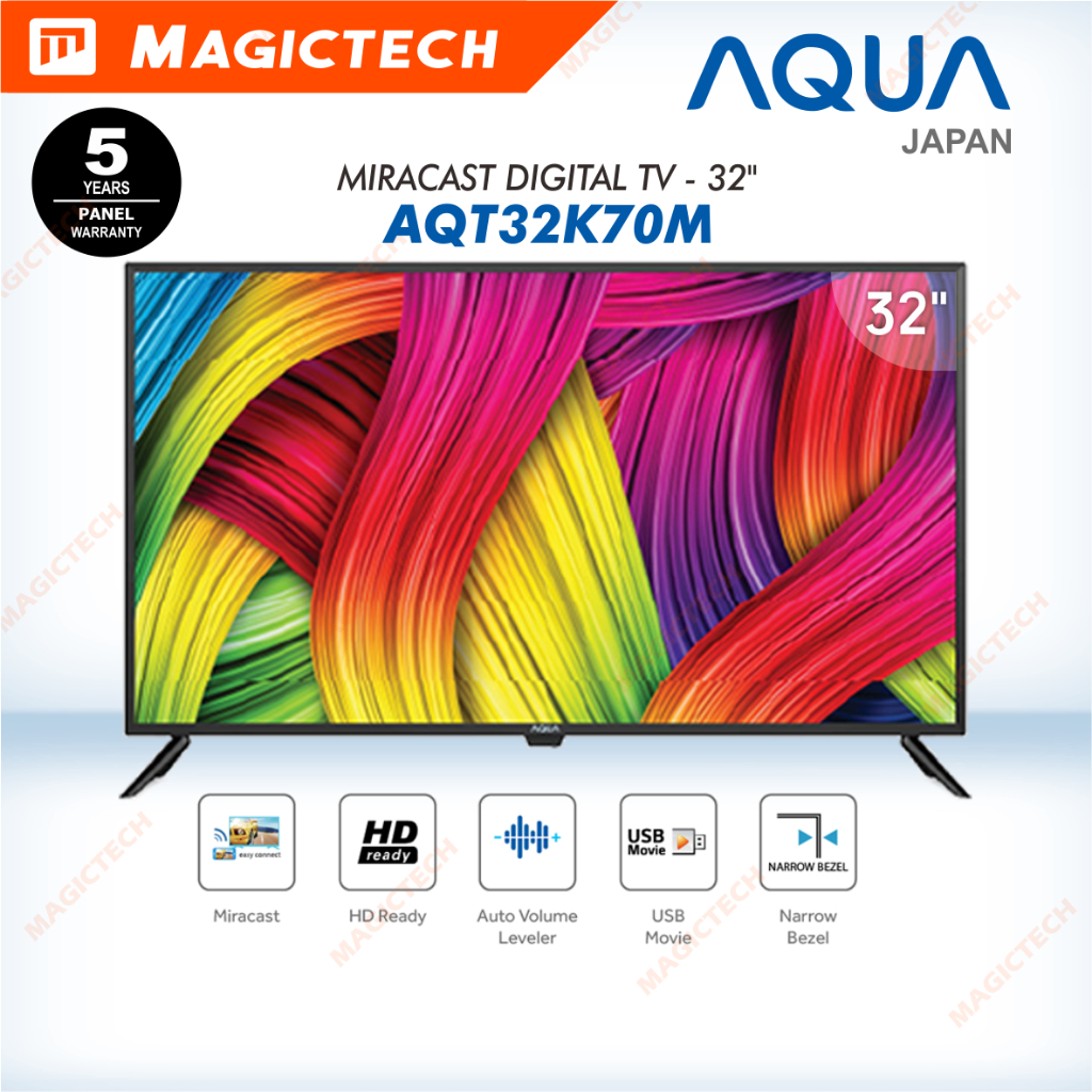 Jual TV LED AQUA 32 Inch / 32" AQT32K70M MIRACAST DIGITAL TV HD USB ...