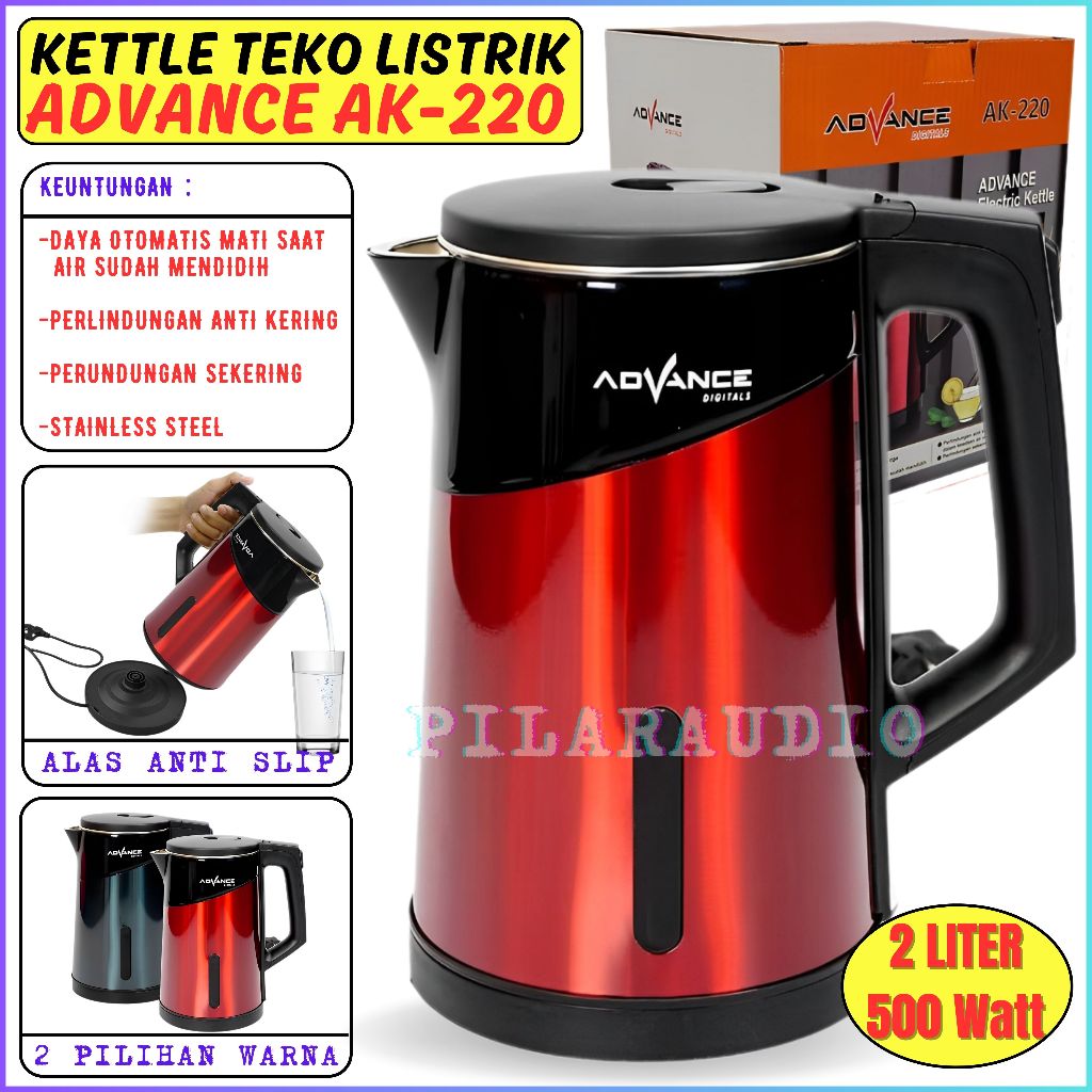 Jual PROMO - Advance AK-220 Kettle Teko Listrik 2 Liter Body SUS304 ...