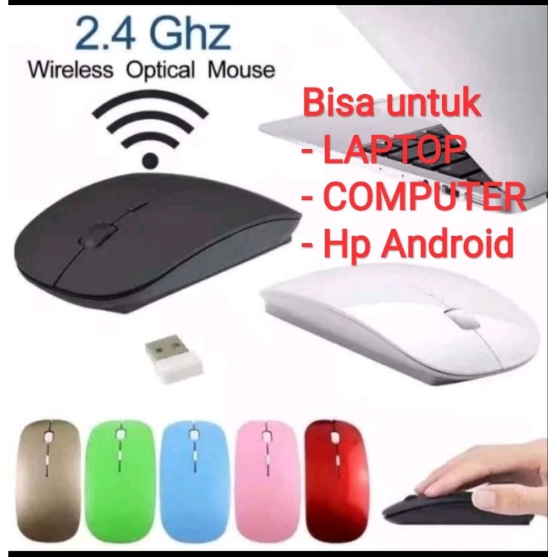 Jual mouse Wireless 2.4 Ghz Mouse Bluetooth Bisa untuk laptop hp ...
