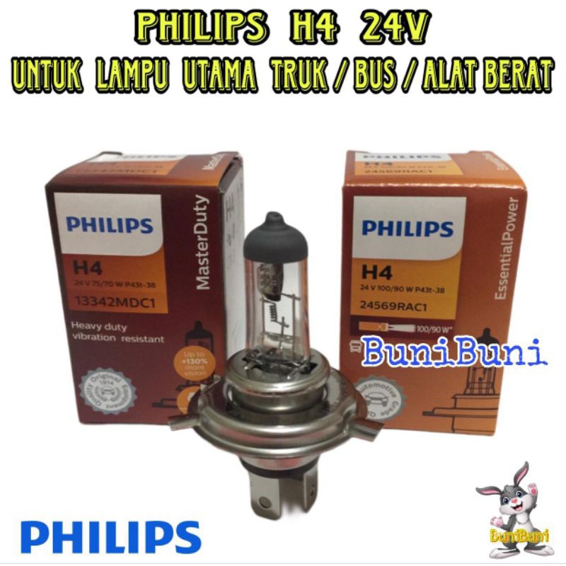 Jual BOHLAM PHILIPS H4 24V - Lampu Halogen PHILIPS H4 24V 100/90W Dan ...