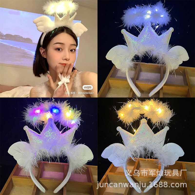 Jual Bando Malaikat m Lampu LED Lucu Angel Headband Glow in the dark ...