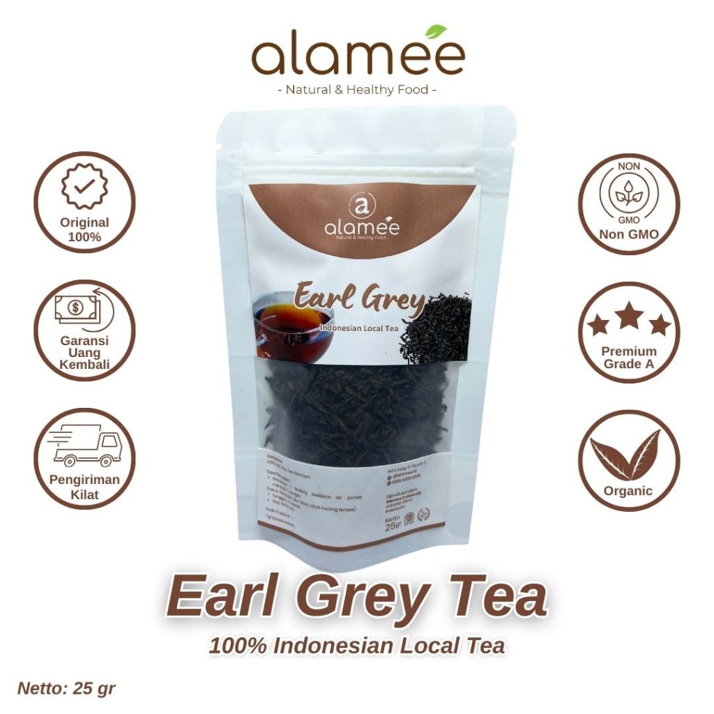 Jual Earl Grey Tea Teh Tradisional Indonesia Alami Organik ALAMEE 25gr ...