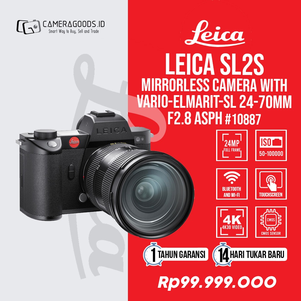 Jual Leica SL2-S Mirrorless Camera with Elmarit-SL 24-70mm F2.8 Lens ...