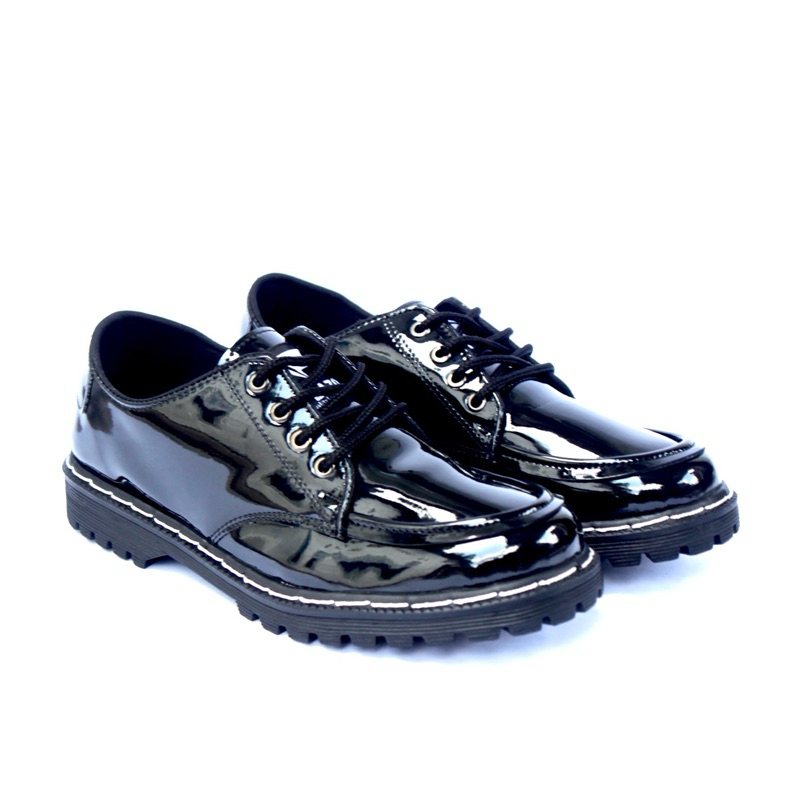 Jual Flazo Sepatu Pria Casual Formal Hitam Glosy Venzo Sepatu Kerja ...