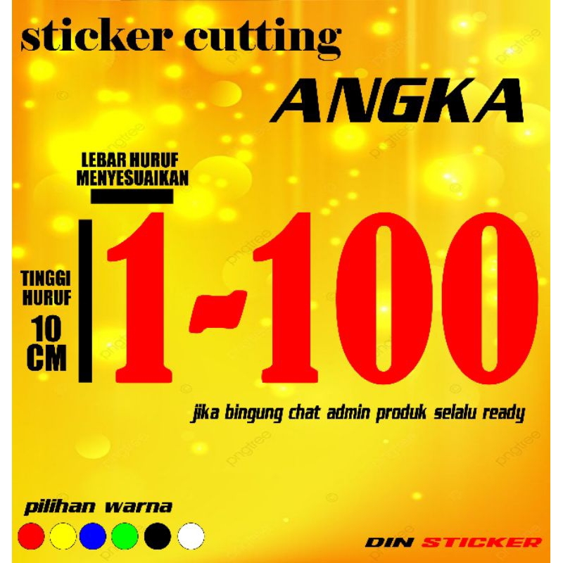 Jual stiker cutting angka/Stiker Cutting Angka ukuran 10cm | Shopee ...