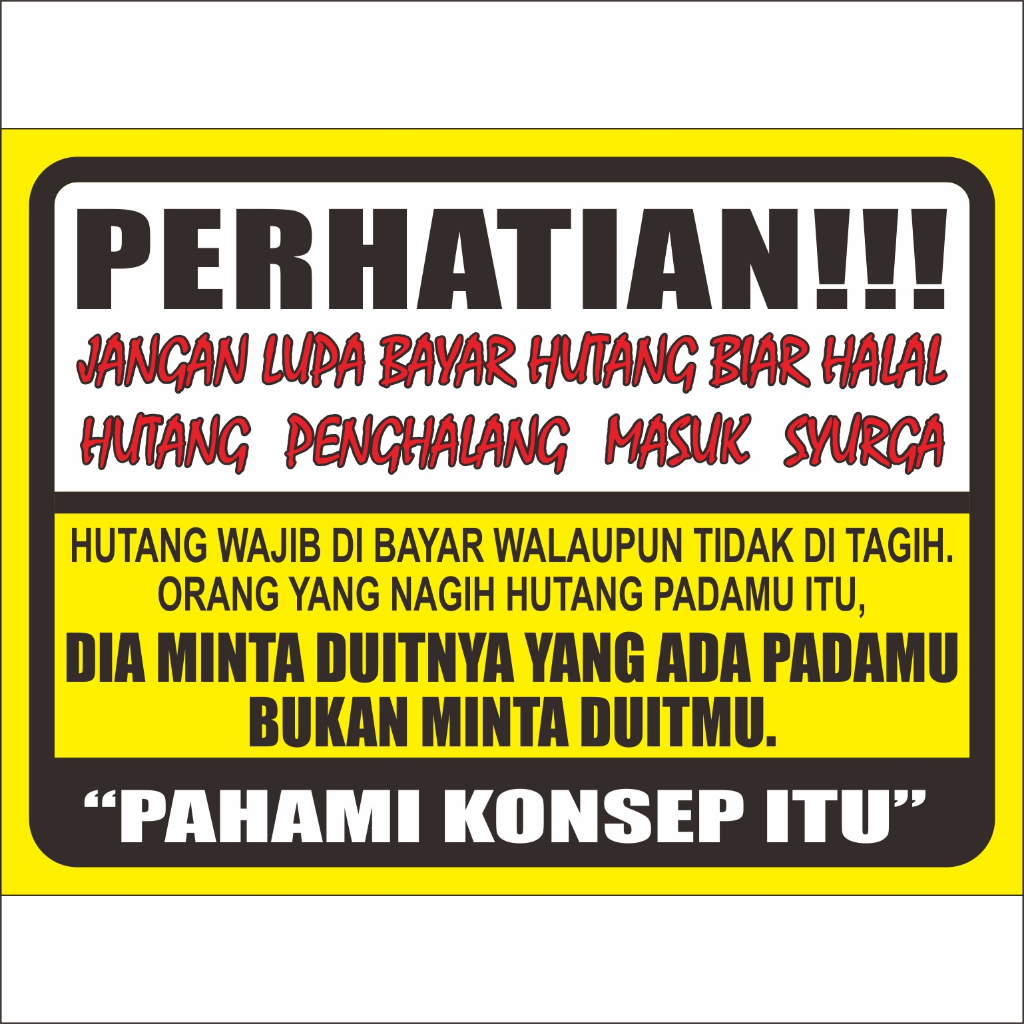 Jual STIKER STICKER HUTANG TYPE F | Shopee Indonesia