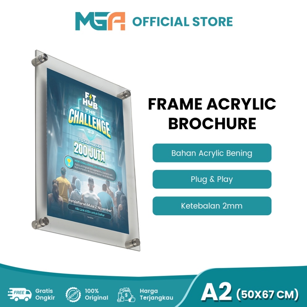 Jual ltc89 FRAME AKRILIK DINDING FRAME POSTER BANNER FOTO DISPLAY ...
