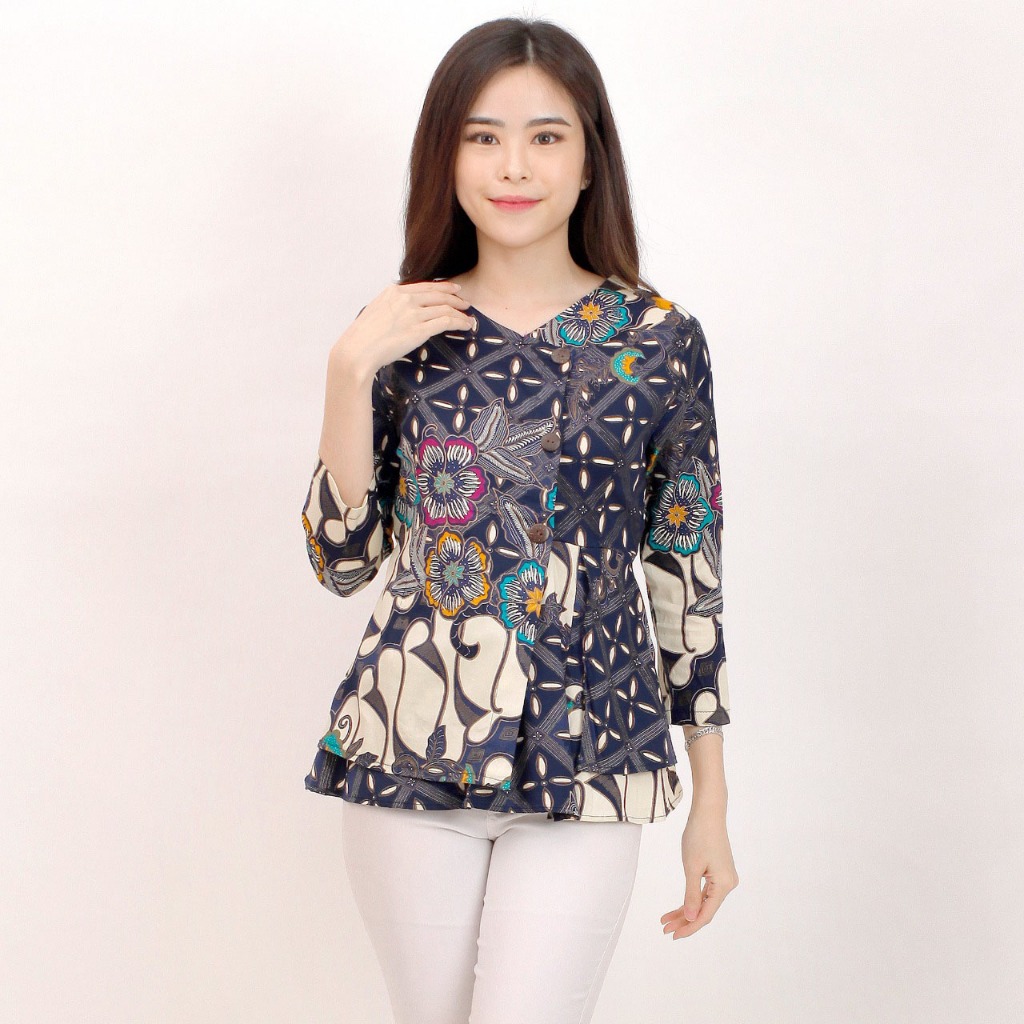 Jual Batik Wanita - Atasan Batik 184 Size XL Mrs1 | Shopee Indonesia