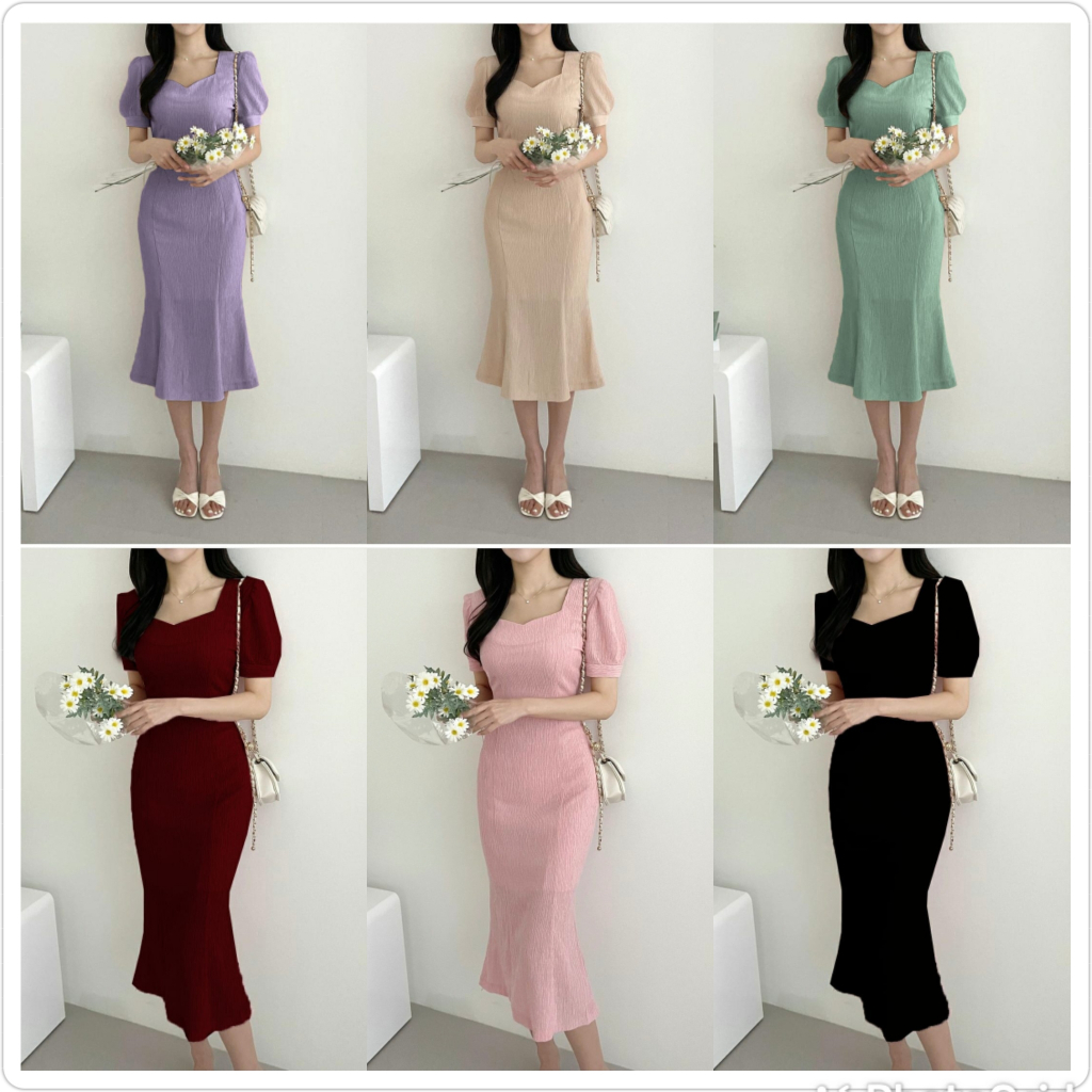 Jual dress span wanita model duyung / Dress bodycon wanita Korea / gaun ...