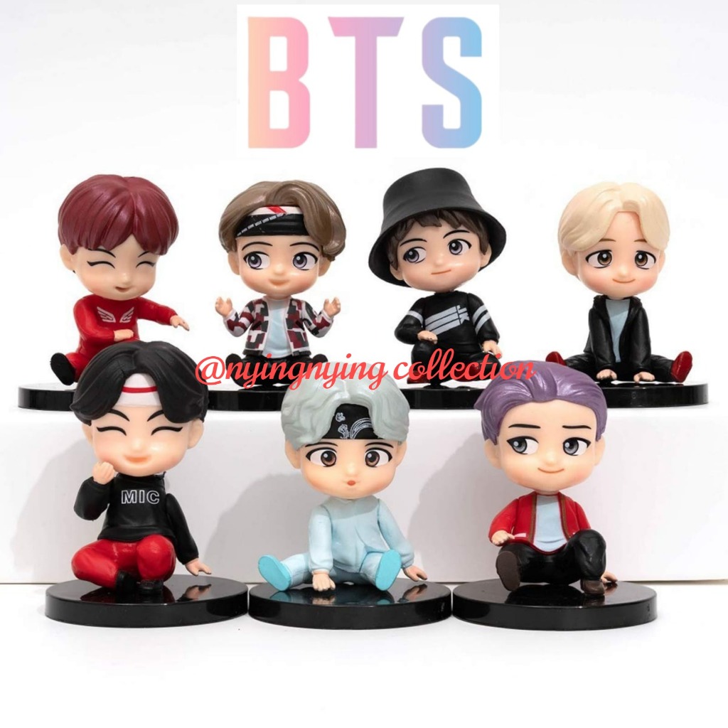Jual BTS ARMY K-POP Action figure/Pajangan/Mainan BTS TINYTAN DUDUK 1set isi 7 JUMBO | Shopee ...