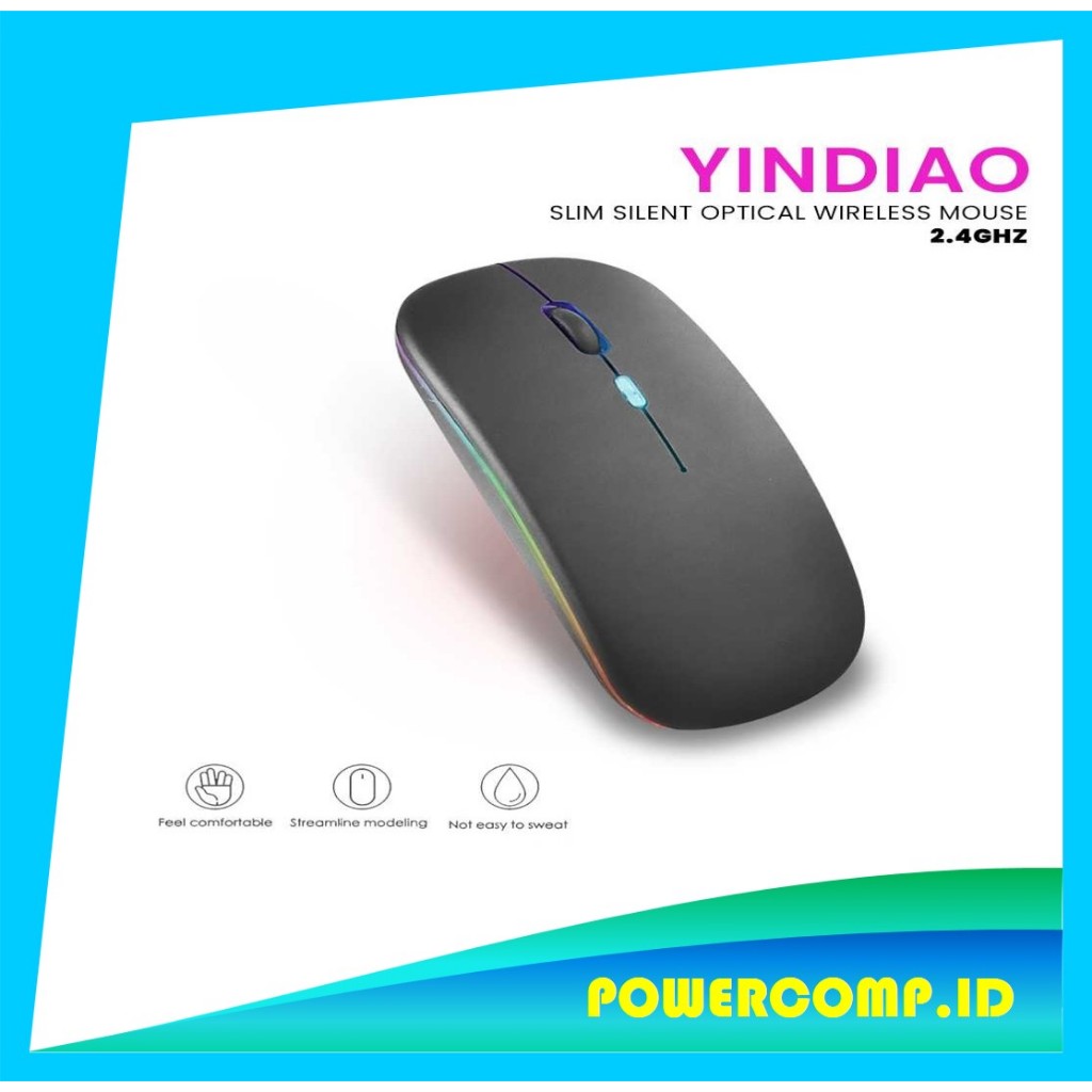Jual YINDIAO A2 Mouse Wireless Rechargeable Bluetooth 1600DPI Mouse ...