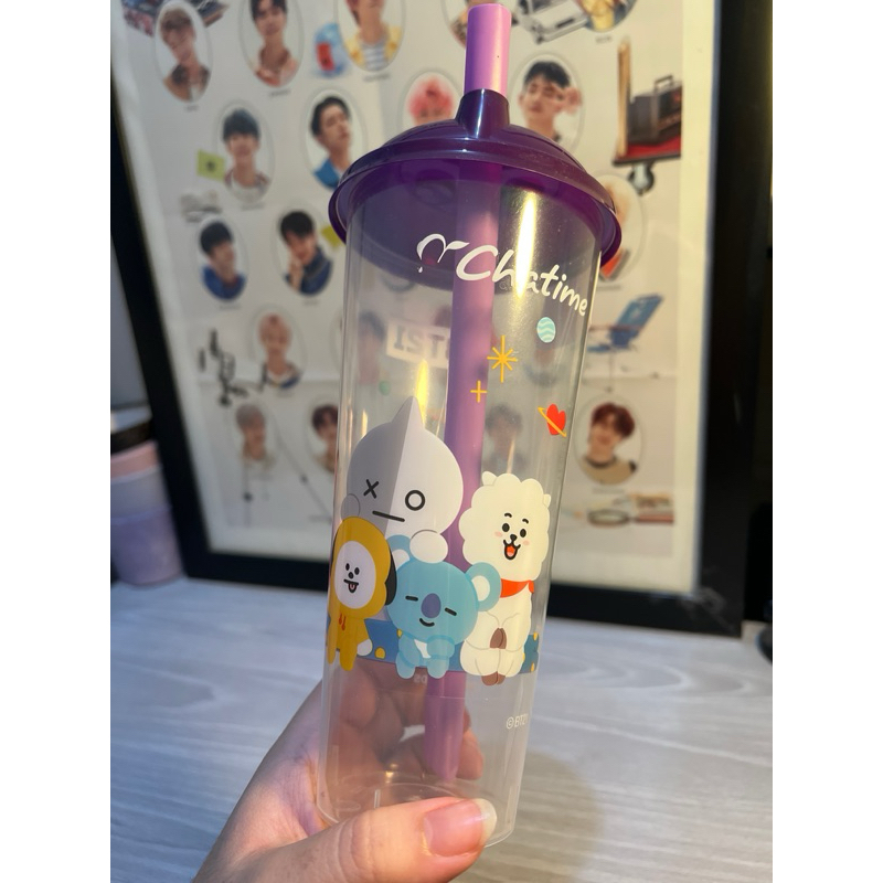 Jual BT21 x Chatime reusable cup tumblr plastic botol minum bts van rj ...