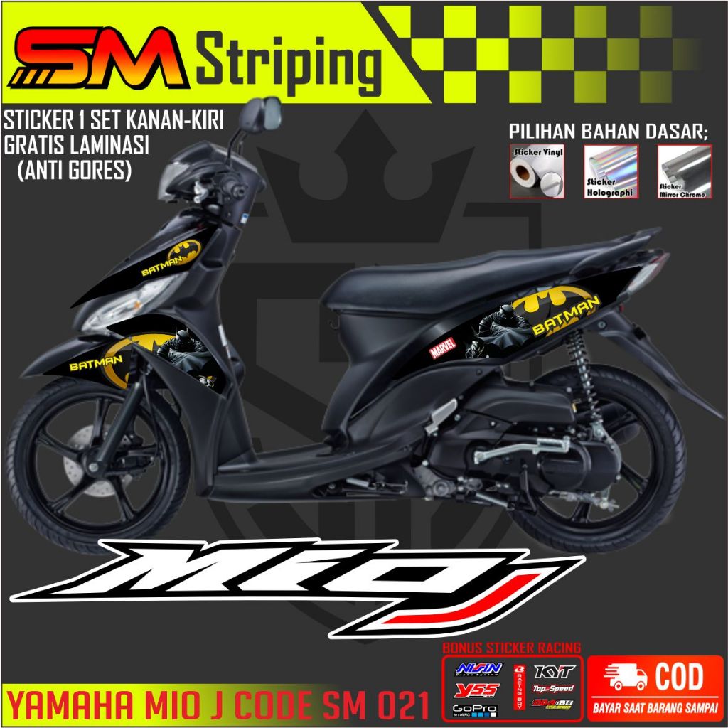 Jual Stiker Variasi BATMAN Mio J - Sticker Striping Motor Mio J ...