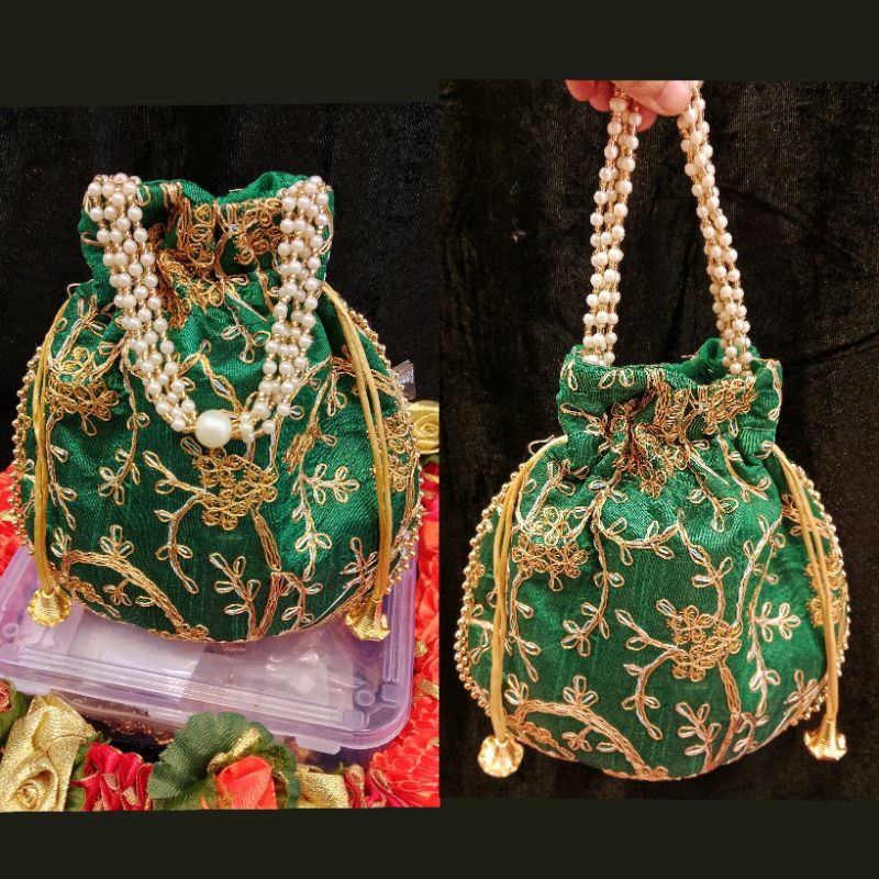 Jual tas tangan serut bordir/tas pesta/tas etnik ori india | Shopee ...