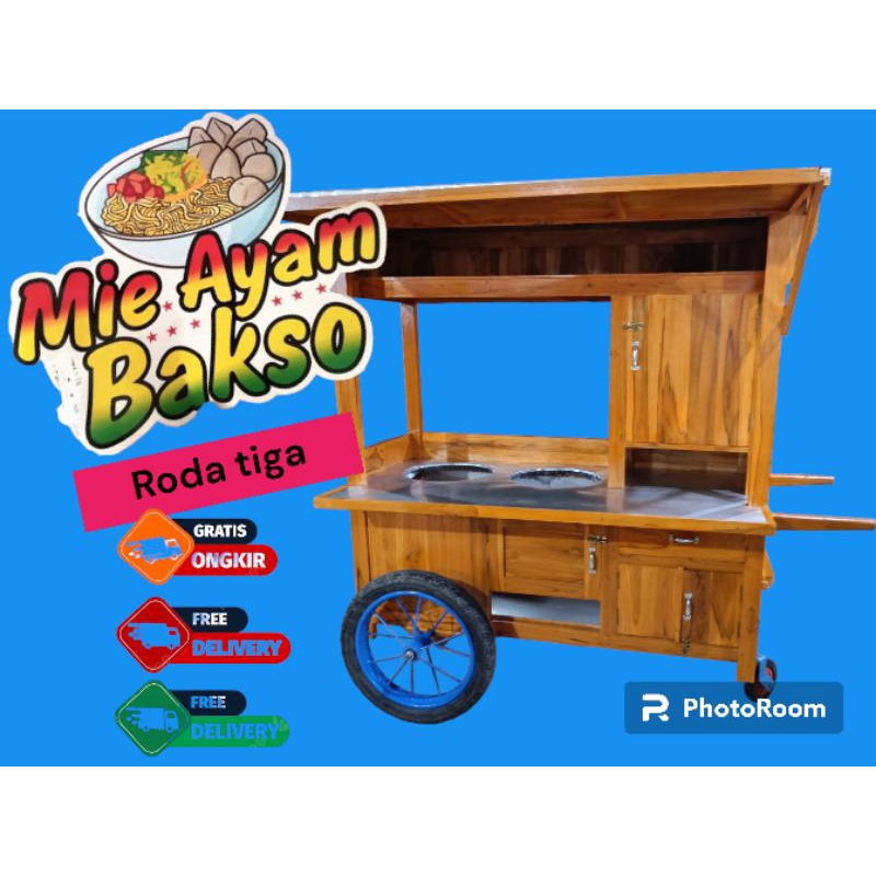Jual gerobak mie ayam bakso roda tiga | Shopee Indonesia