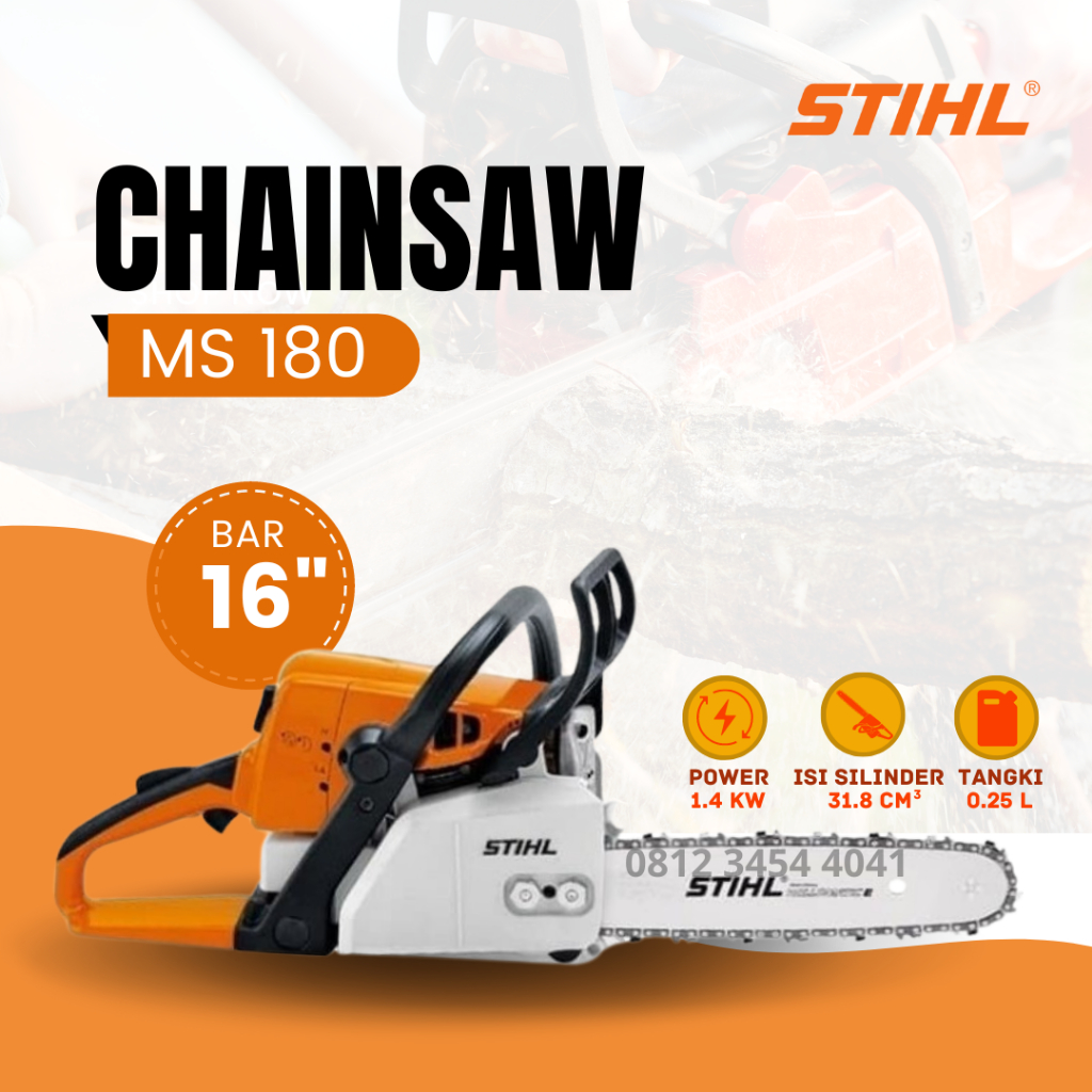 Jual Mesin Senso 16 inch STIHL MS 180 16" Chainsaw MS180 | Shopee Indonesia