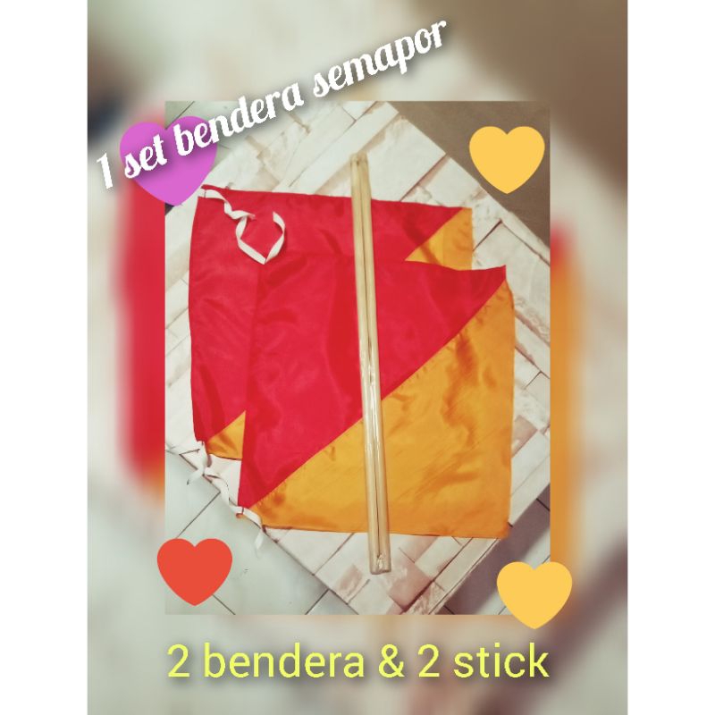 Jual bendera semapor 1 set ( 2 bendera dan 2 tongkat semapor) | Shopee ...