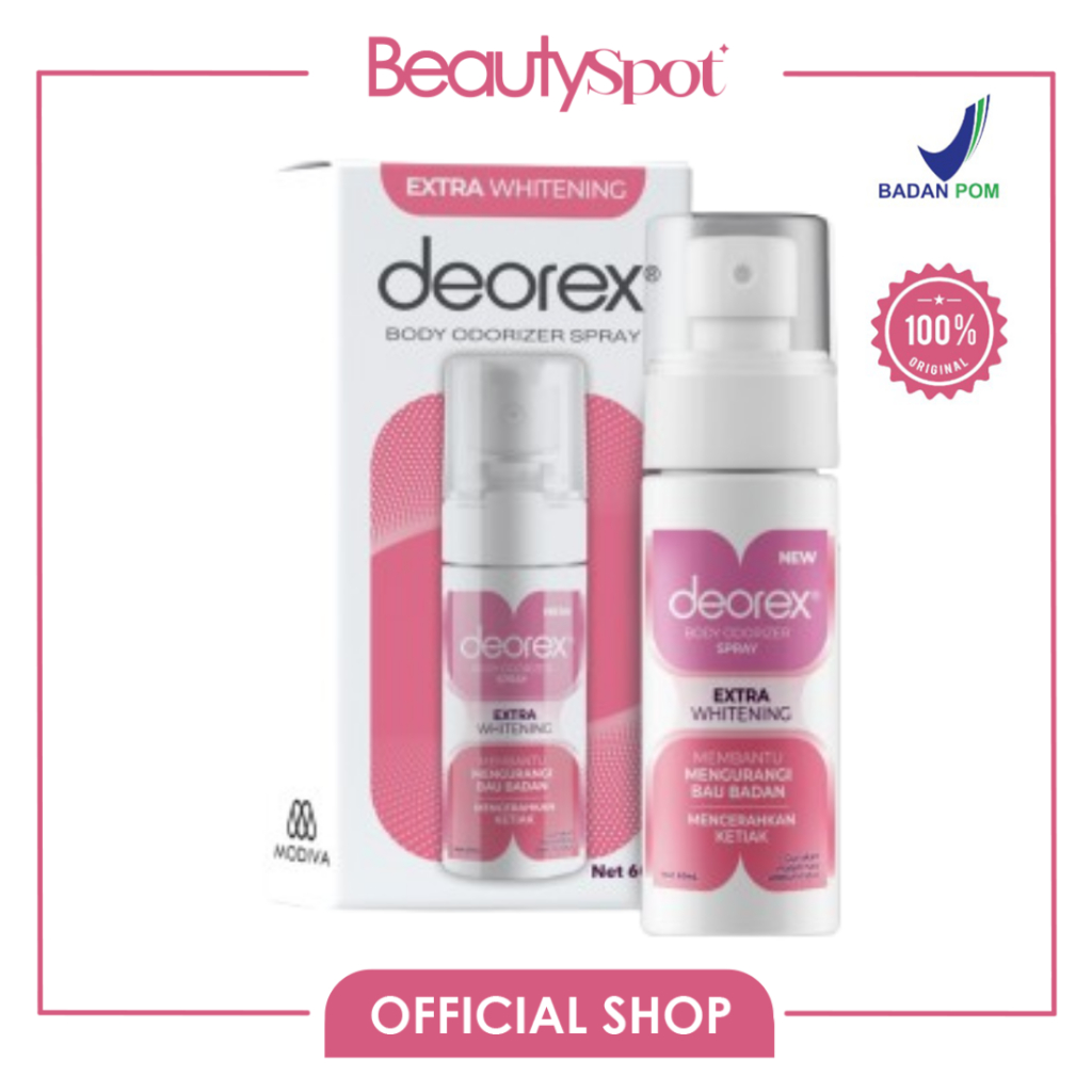 Jual DEOREX BODY ODORIZER EXTRA WHITENING 60 ML | Shopee Indonesia
