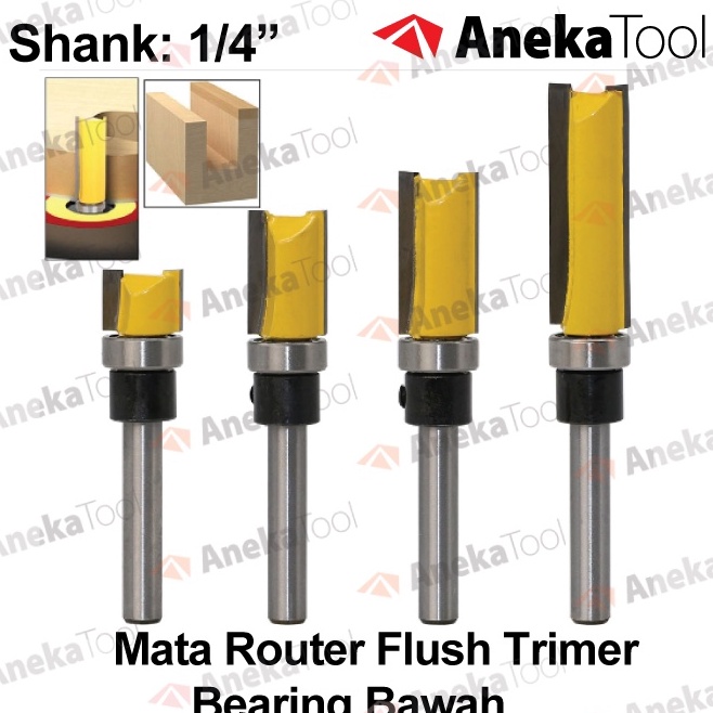 Jual Wpk Mata Profil Router 14 Flush Trimmer Bits Bearing Bawah u ...
