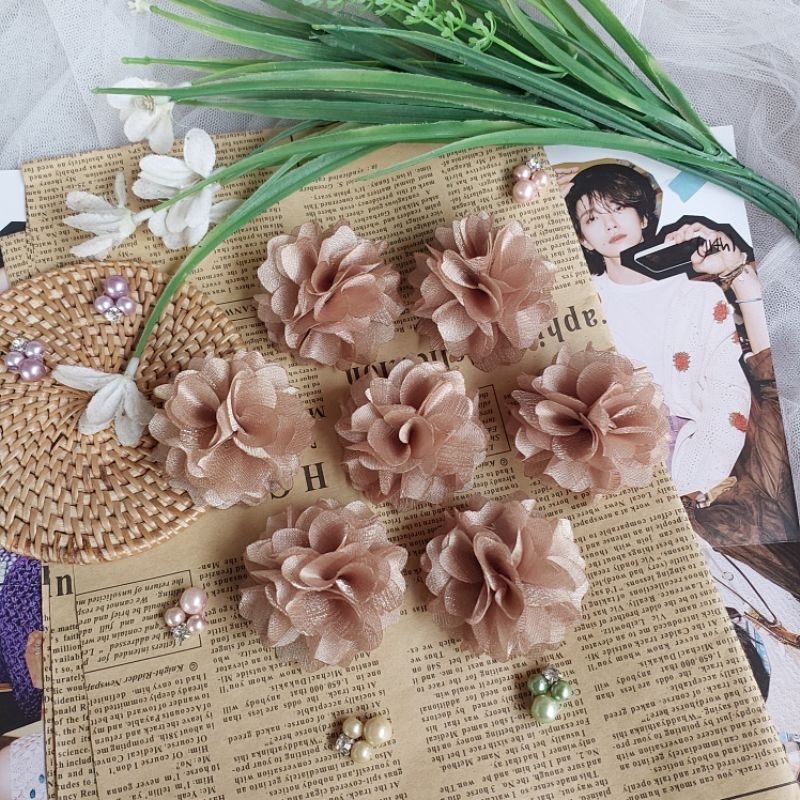 Jual RL READY KIRIM KORSASE 4CM organza / aplikasi bunga 3d hiasan gaun ...