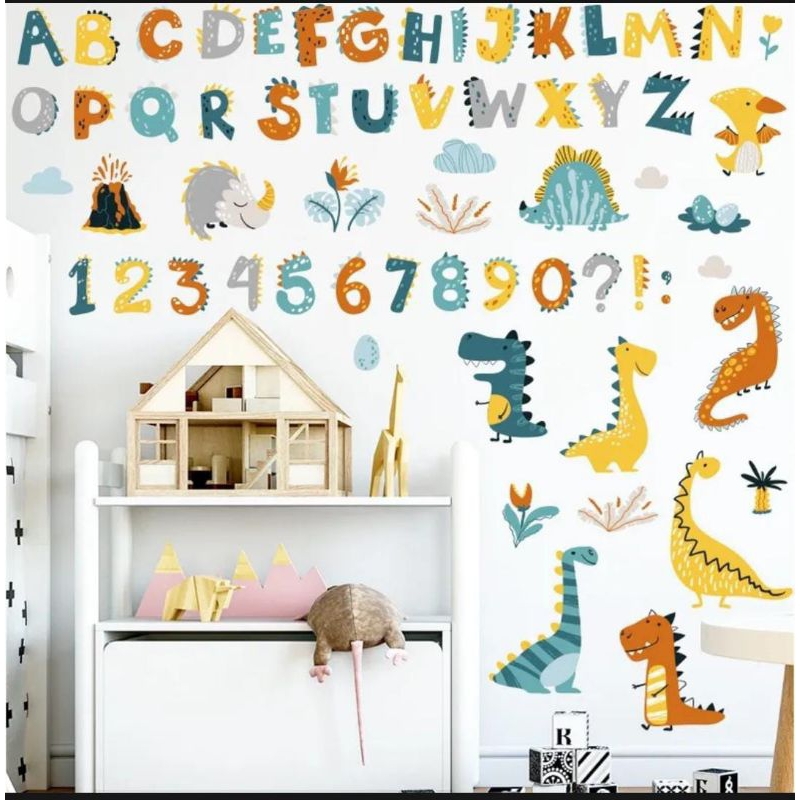 Jual stiker dinding karakter dino abc | Shopee Indonesia