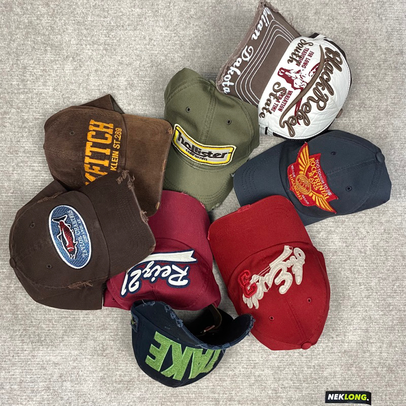 Jual Topi Motif Sobek Ripped Cap Second Thrifting | Shopee Indonesia