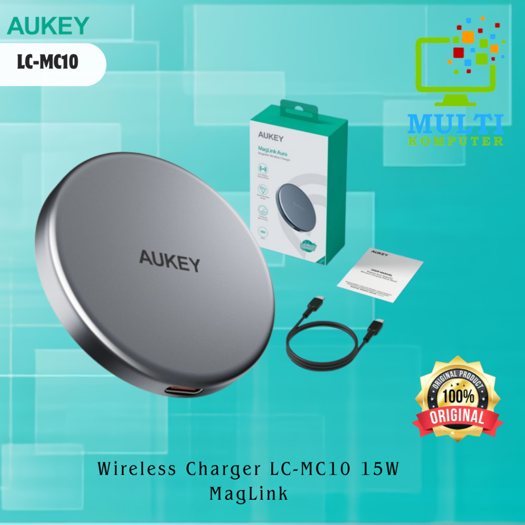 Jual AUKEY LC-MC10 MagLink Aura Magnetic Wireless Charger 15W | Shopee ...