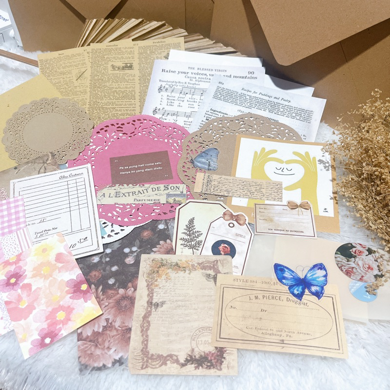 Jual 55++ Pcs JOURNAL KIT SCRAPBOOK VINTAGE jurnal kit bujo penpal ...