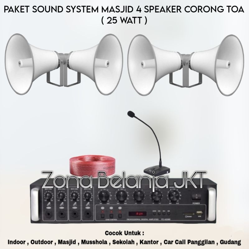 Jual PAKET SOUND SYSTEM TOA MASJID MUSHOLA PANGGILAN 4 SPEAKER CORONG ...
