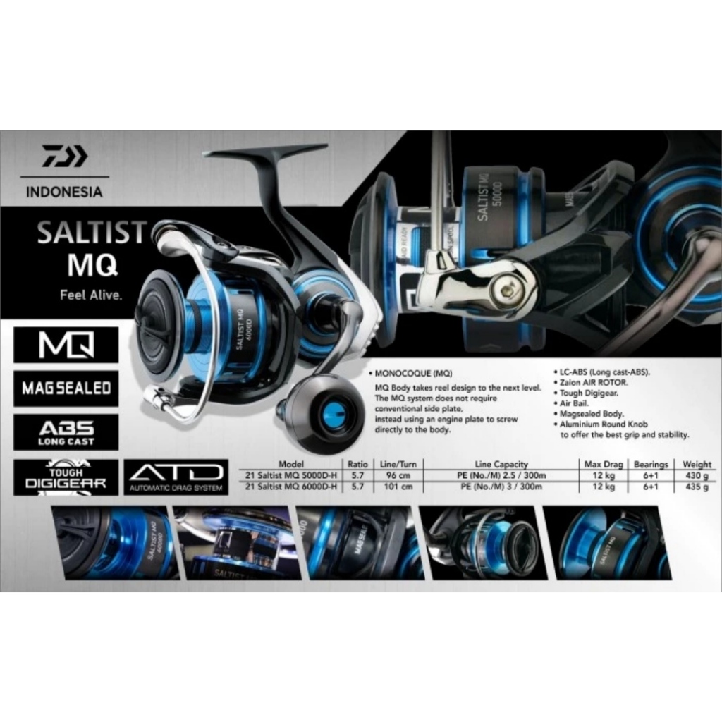 Jual REEL DAIWA SALTIST MQ 2021 - 5000D-H / 6000D-H - ORIGINAL | Shopee Indonesia