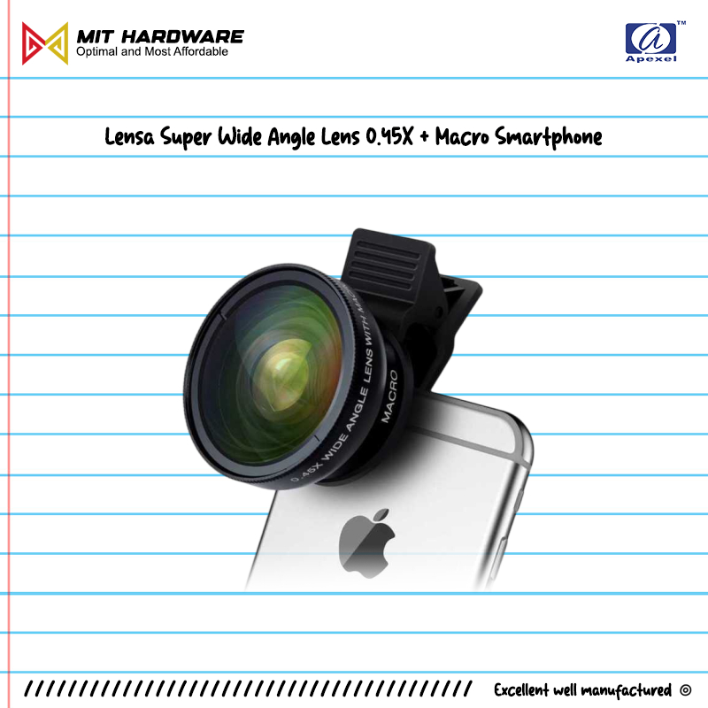 Jual APEXEL Lensa Super Wide Angle Lens + Macro Smartphone - APL-0.45WM ...