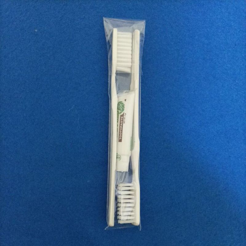 Jual sikat gigi hotel 2in1 set odol ( 100 pcs duo sqnm ) | Shopee Indonesia