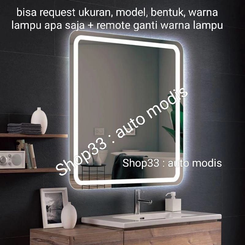 Jual CERMIN KAMAR MANDI KACA LAMPU WC MINIMALIS INDUSTRIAL | Shopee ...