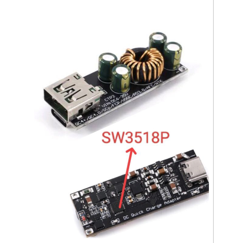 Jual SW3518 Module Buck Stepdown 6-35V to USB Quick Charger VOOC QC4.0 ...